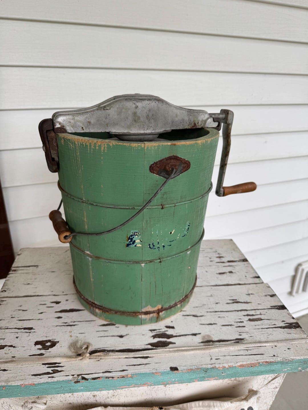 Vintage 3-quart Green Ice Cream Maker: Hand-cranked Farmhouse Decor - Etsy