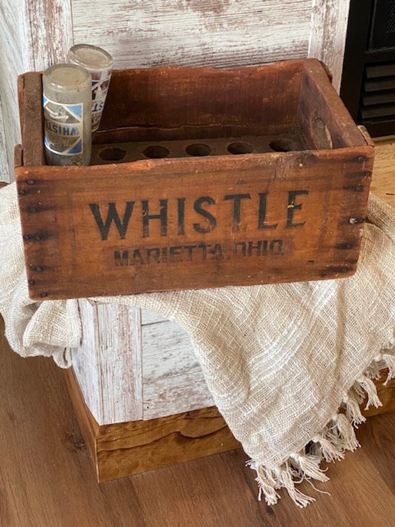 Antique Soda Whistle Wood Box, Vintage Pop Crate, Advertising Whistle ...