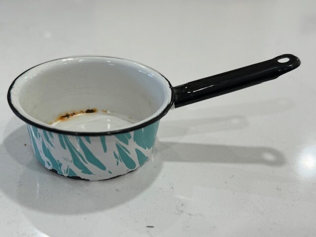 Vintage Robin Egg Blue Graniteware Pan W/ Handle, 5 1/2 Size, Small ...