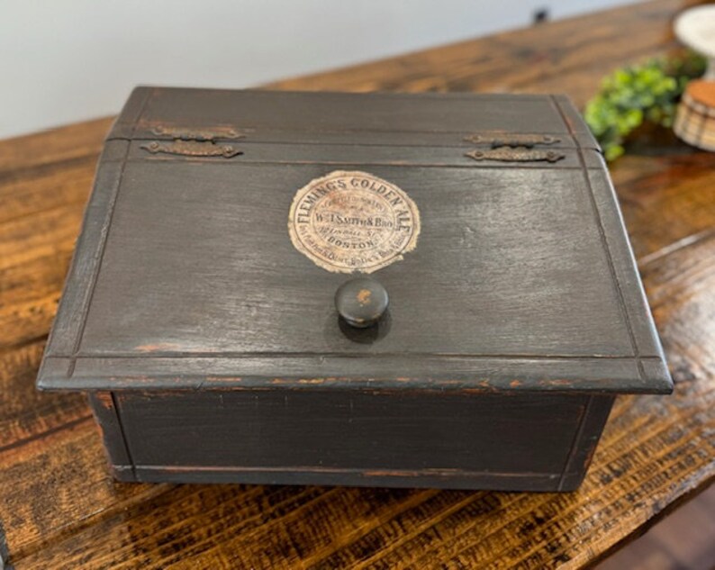 Vintage Wood Bread Box W/ Label, Kitchen Wooden Bread Box, Farmhouse ...