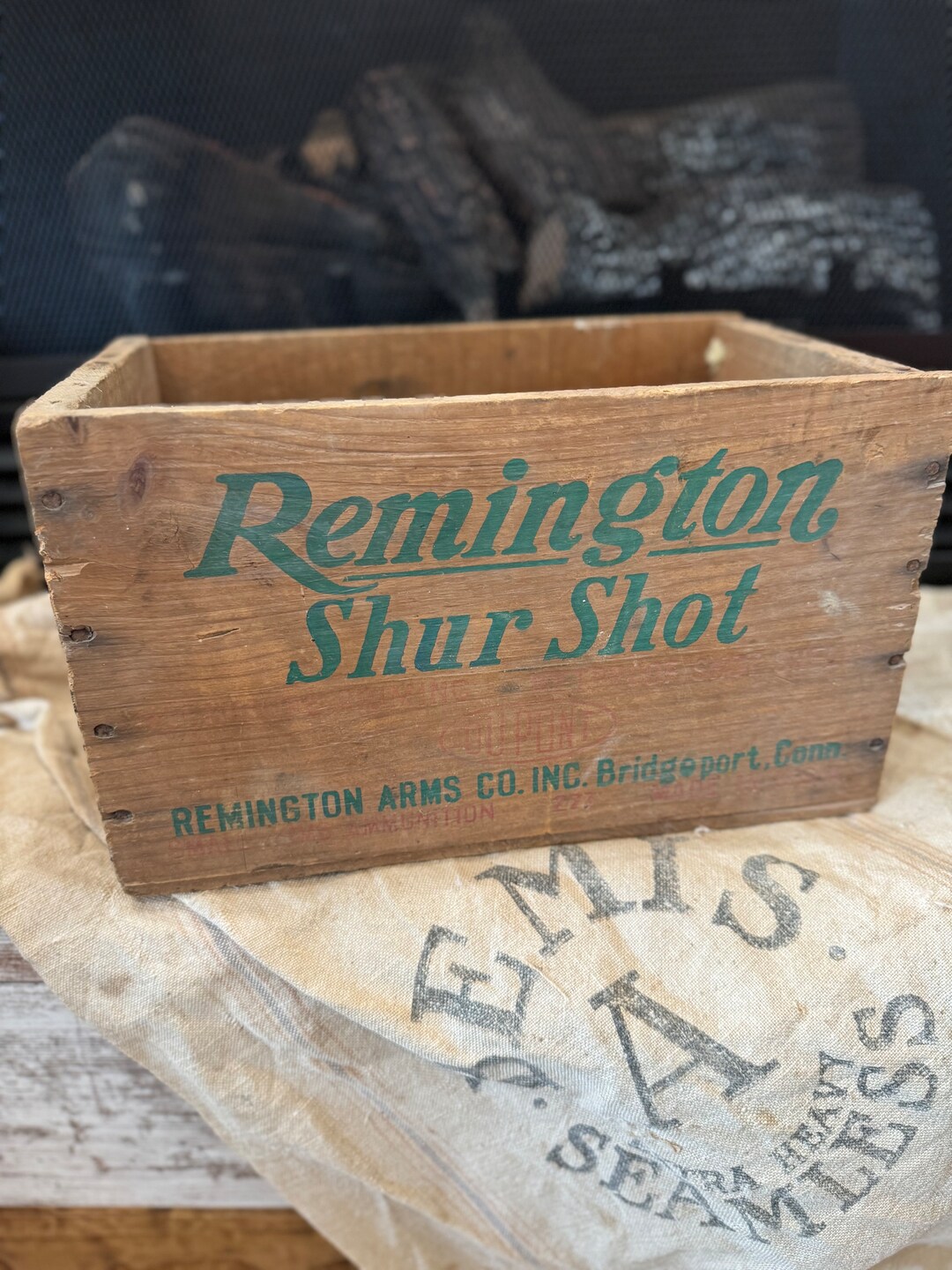 Vintage Wood Remington Ammo Crate Wooden Shell Box Old Ammo Box W ...