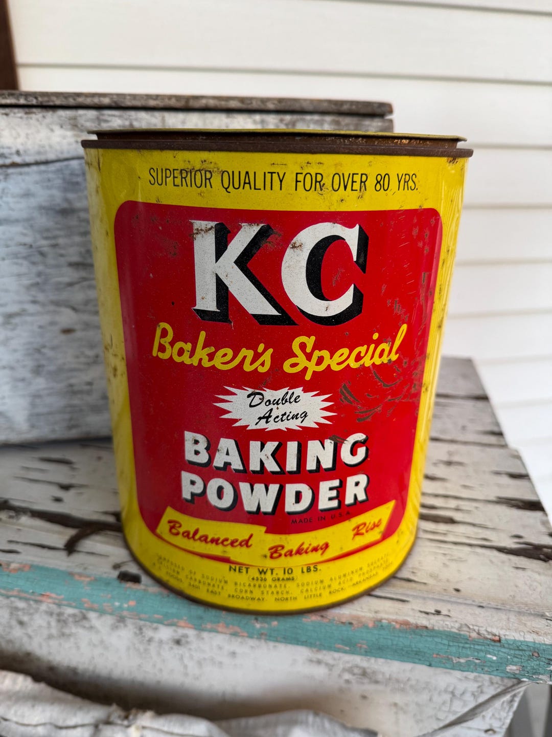 Antique Kitchen KC Baking Powder Tin – Bakers Farmhouse Kitchen ...
