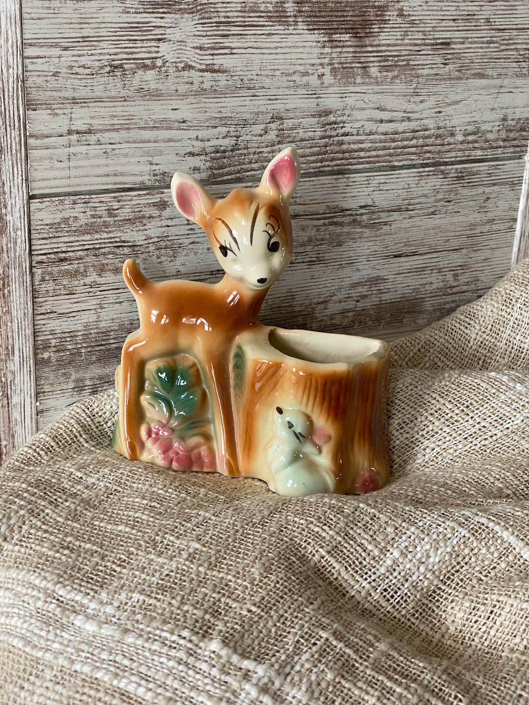 Vintage Disney Bambi Wall Pocket 1950s Walt Disney Bambi Wall Hanging ...