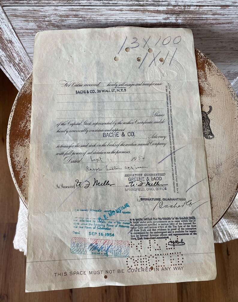 Vintage the New York Central Railroad Company Stock Certificate, 1926 ...