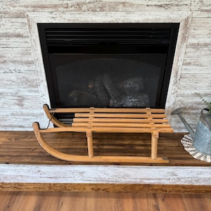 Antique 35" Davos Wooden Sled - Swiss Lodge Cabin Decor - Etsy