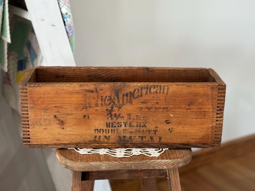 Primitive Old Antique Vintage American Axe Box Original Wood Crate Box ...