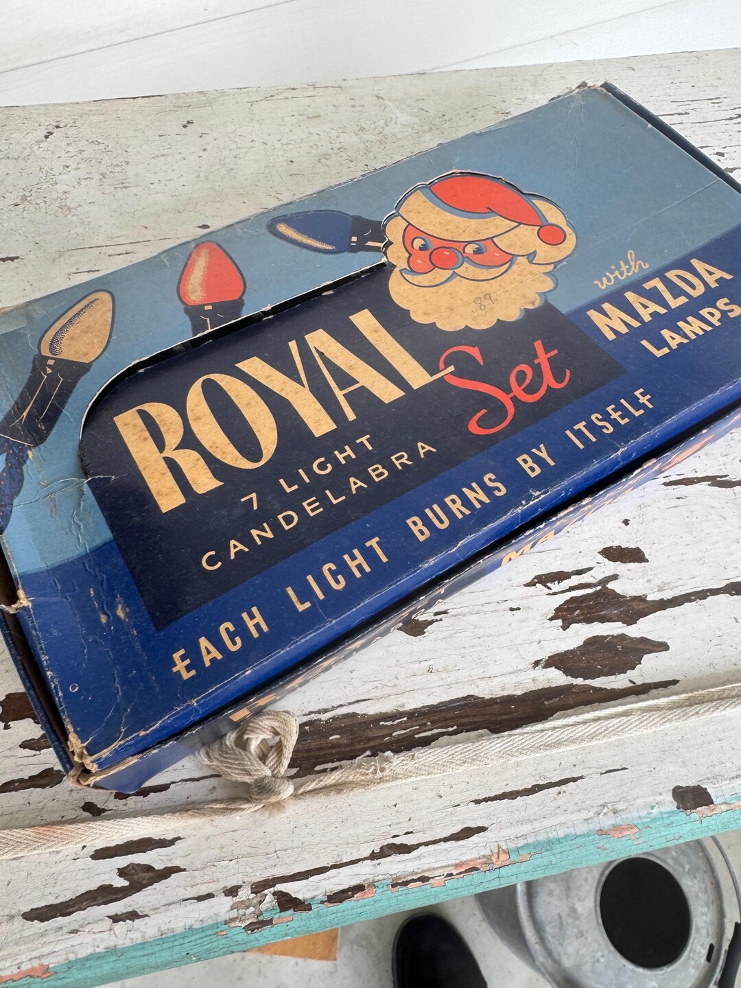 Vintage Christmas Royal Lights Set - LIGHTS WORK - 7 Candelabra ...