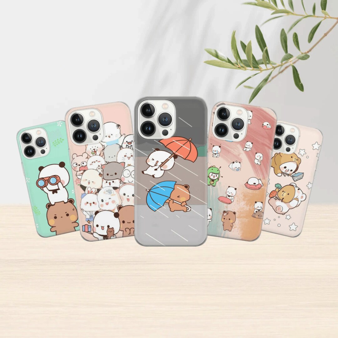Bubu and Dudu Bear Panda Phone Case Stuffed Cover for iPhone 14 13 12 ...
