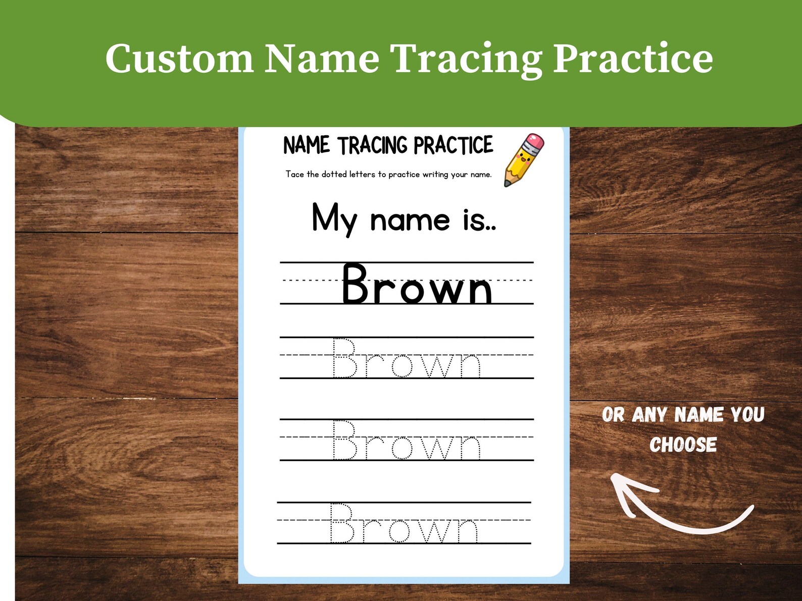 Custom Name Tracing Worksheet | Personalized Handwriting Practice (PDF ...