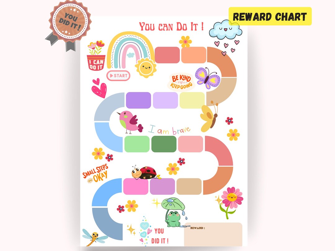 Rainbow-themed Reward Chart – Printable Kids Behavior Chart - Etsy