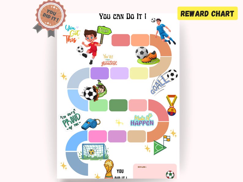Football-themed Reward Chart – Printable Kids Behavior Chart - Etsy Canada