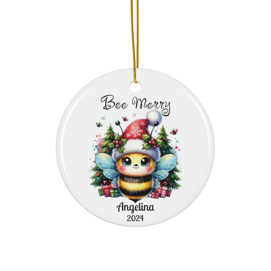 Personalized Bee Christmas Ornament: "bee Merry" Keepsake Gift - Etsy