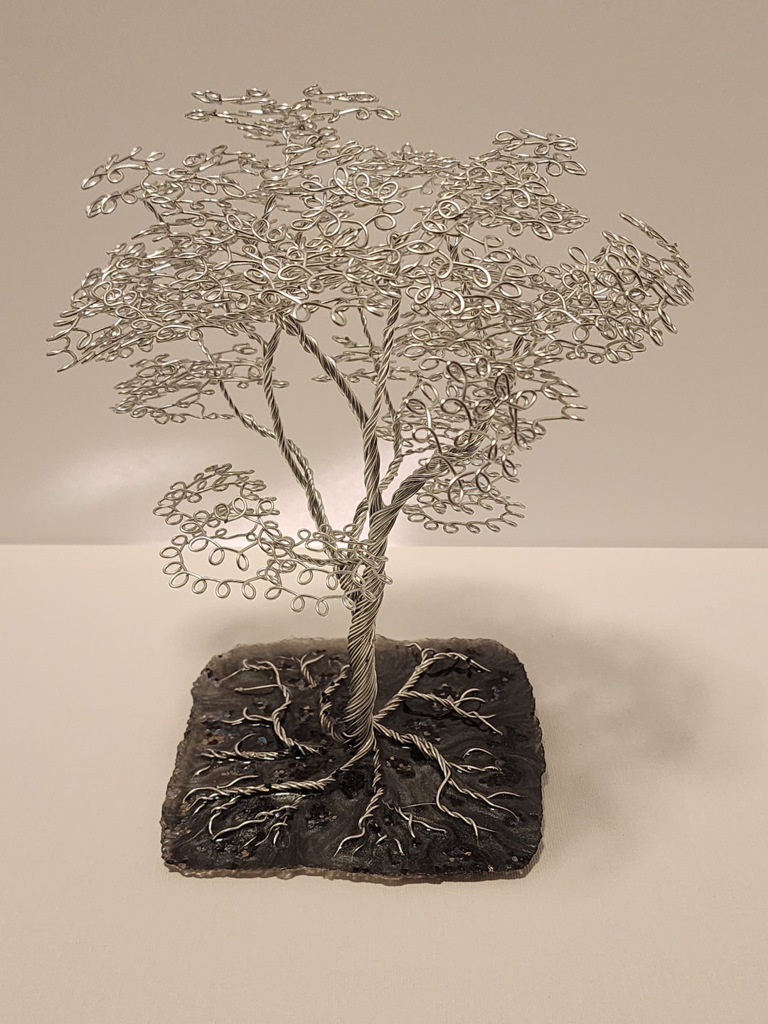 Wire Tree Sculpture Handmade Decoration Resin Base - Etsy