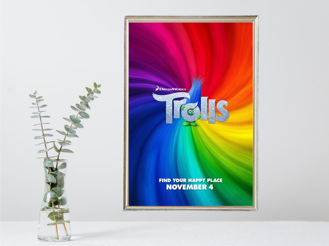 Trolls Movie Poster Vintage Movie Poster Limited Edition Collectible ...