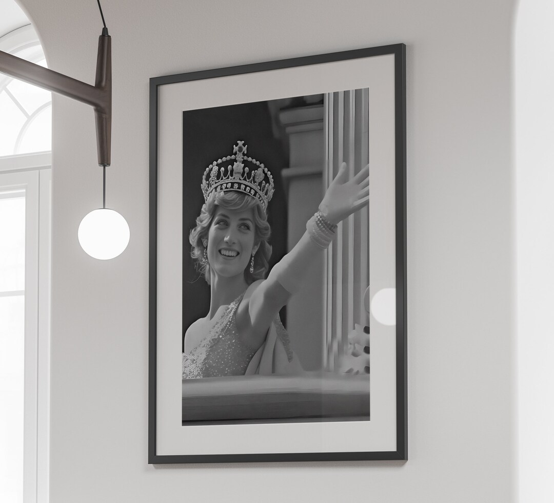 Princess Diana Poster, Black and White, Vintage Photo, Princess Diana ...