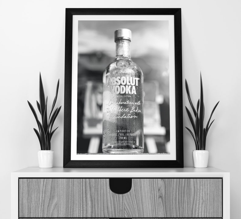 Vodka Poster Black and White Bar Cart Print Cocktail Wall - Etsy