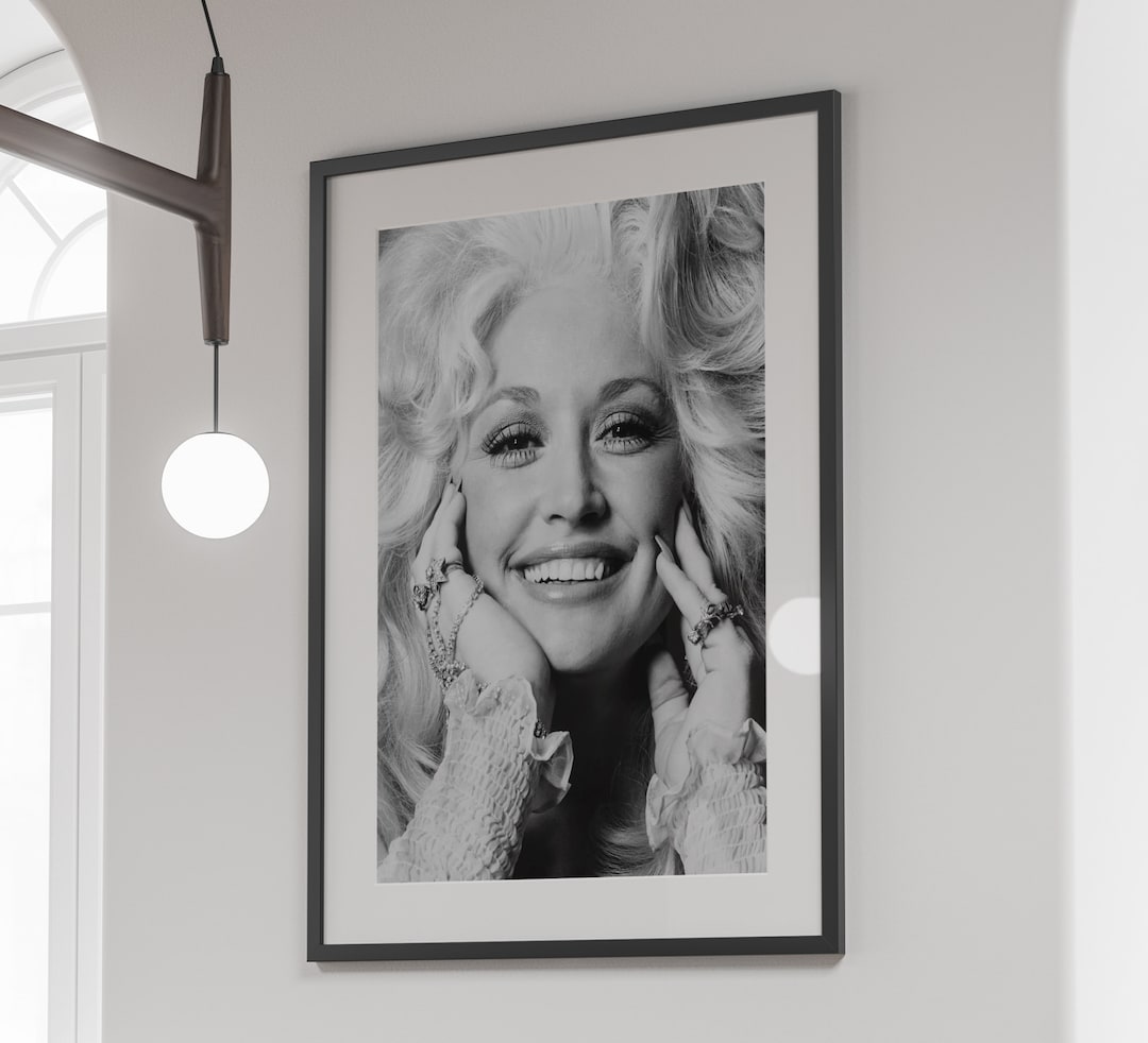 Dolly Parton Poster, Black and White Wall Art, Dolly Parton Print ...