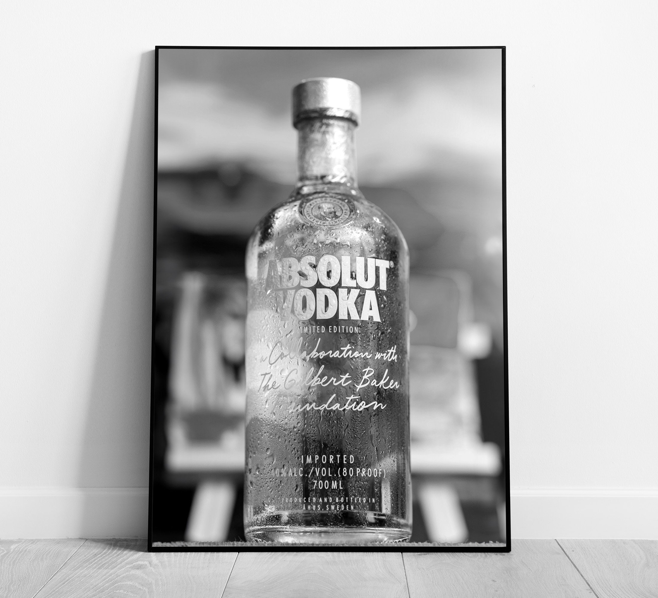 Vodka Poster Black and White Bar Cart Print Cocktail Wall - Etsy