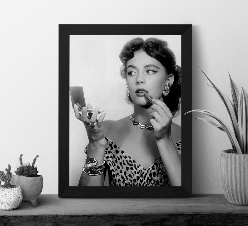 Natalie Wood Lipstick Print, Black and White, Vintage Photo, Fashion ...