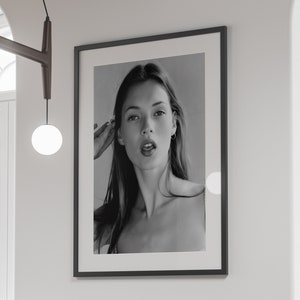Kate Moss Poster, Black and White, Kate Moss Print, Vintage Photography ...