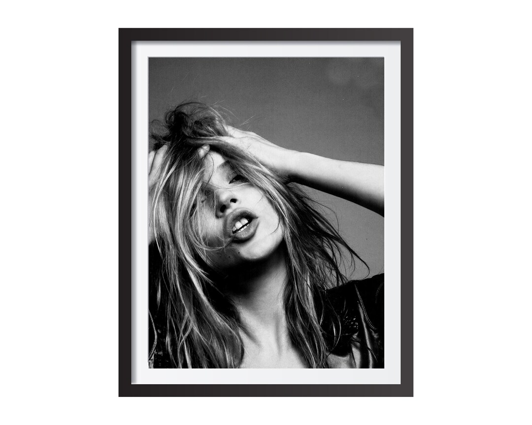 Kate Moss Poster Black and White Fashion Print Kate Moss - Etsy