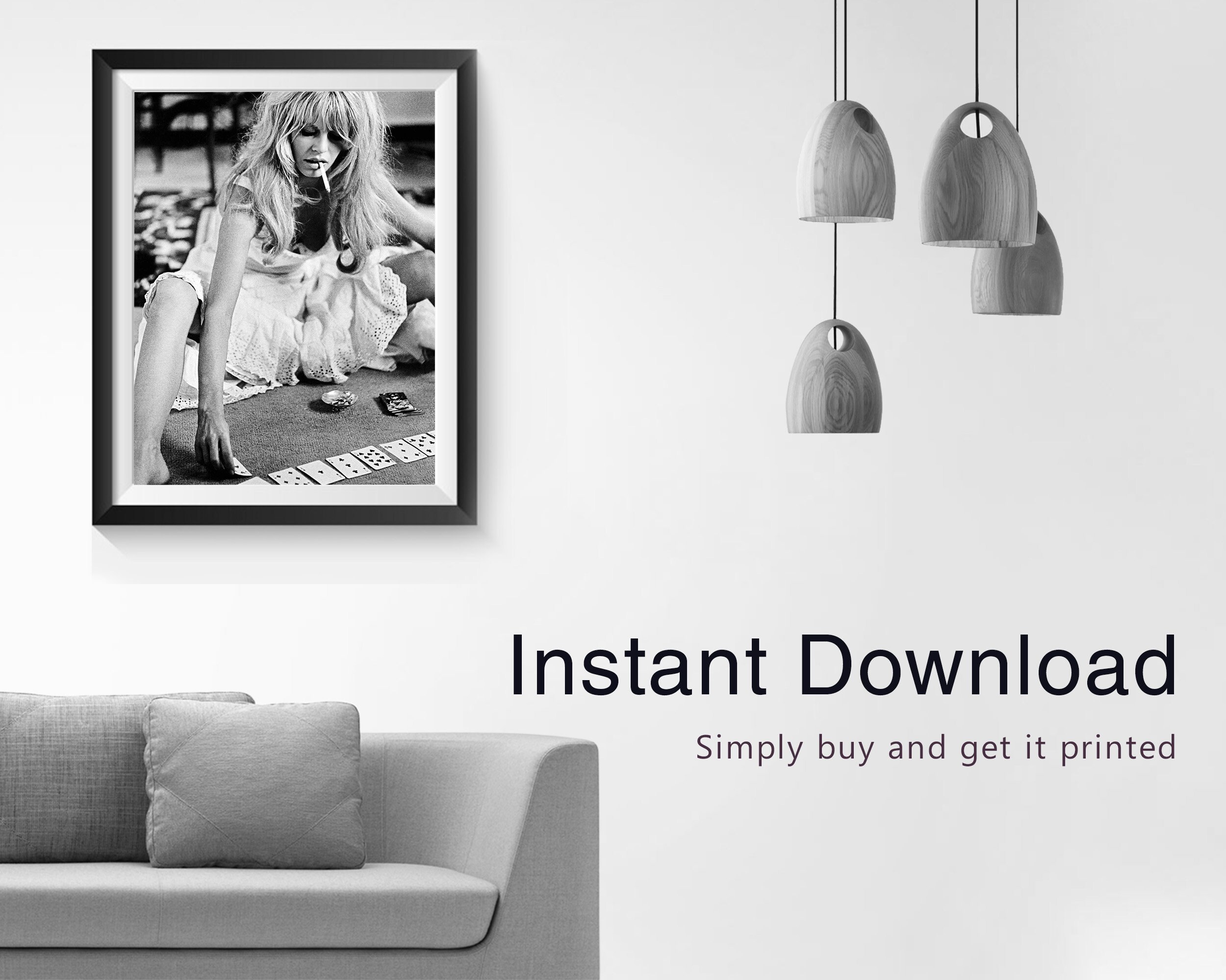 Brigitte Bardot Playing Cards Print Black and White Wall Art - Etsy