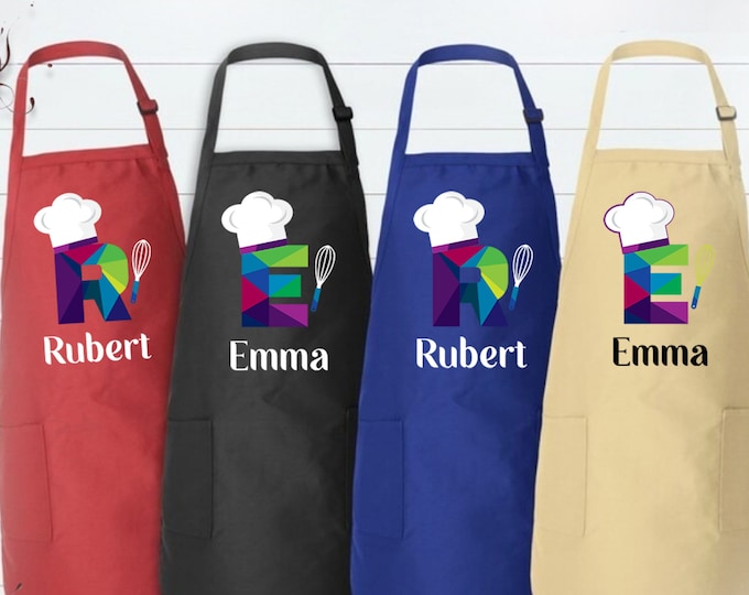 Custom Initial Apron for Women, Personalized Name Apron, Fathers Day ...