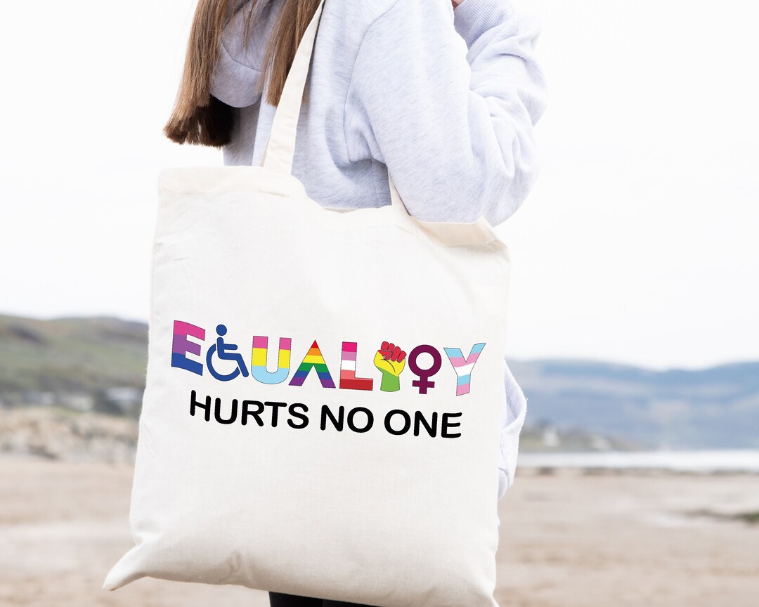 Equality Hurts No One, Equality Tote Bag, Rainbow Bag, Human Rights ...