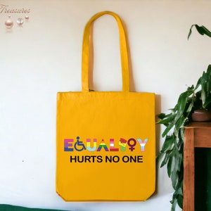 Equality Hurts No One, Equality Tote Bag, Rainbow Bag, Human Rights ...