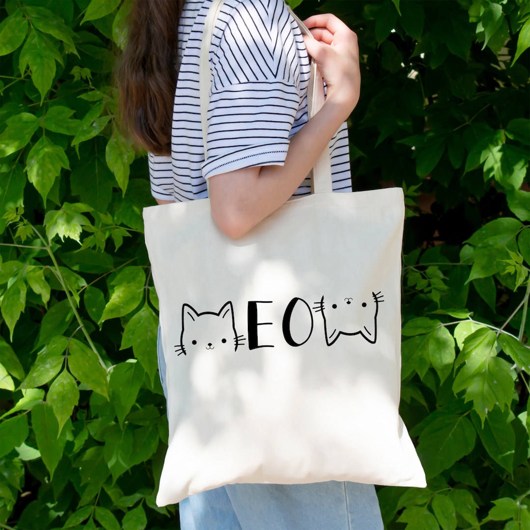 Cat Mom Tote Bag, Canvas Tote Bag, Custom Tote Bag, Cat Mom Gift, Cat ...