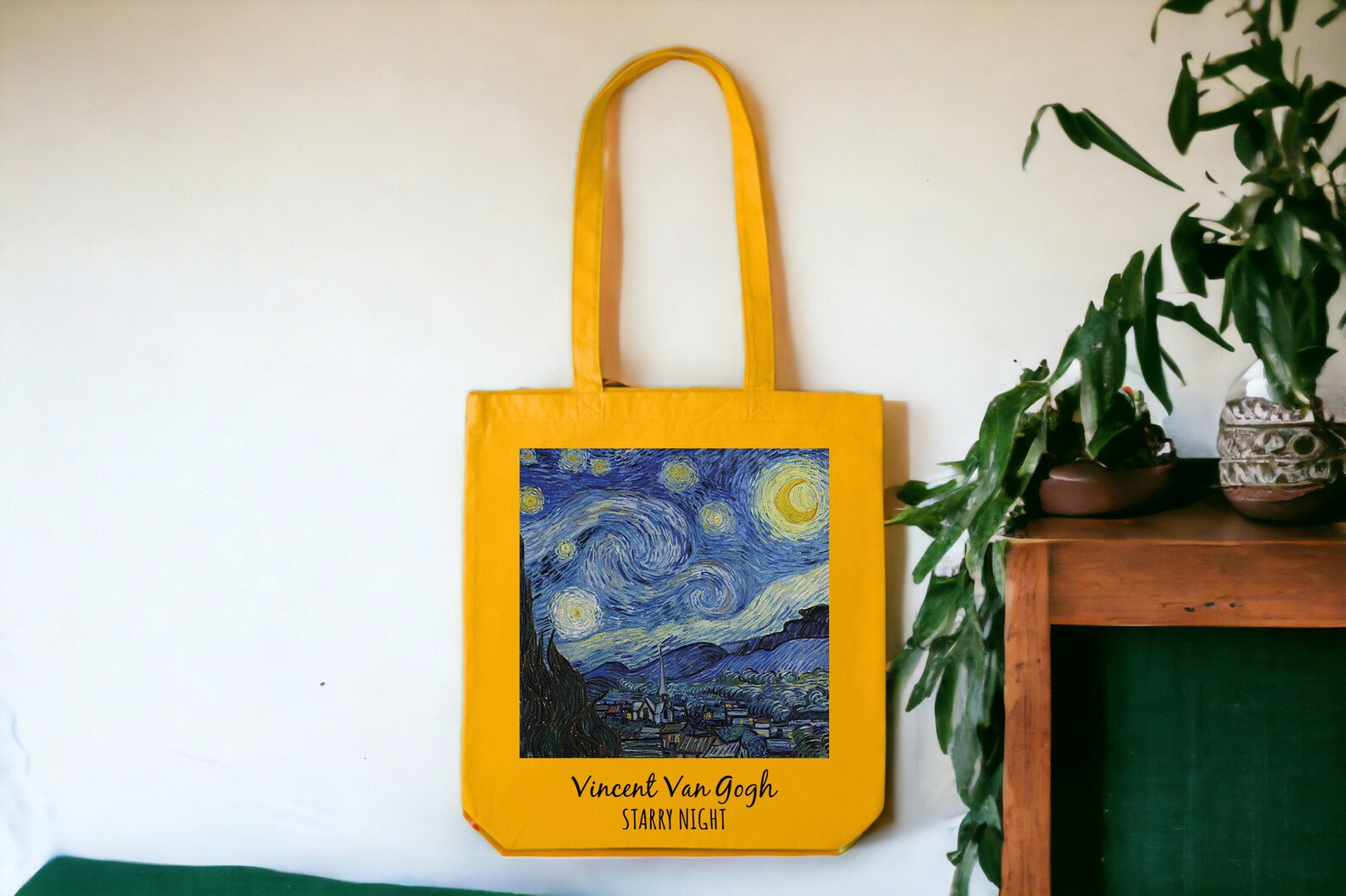 Starry Night Van Gogh Tote Bag, Aesthetic Art Scenery - Etsy
