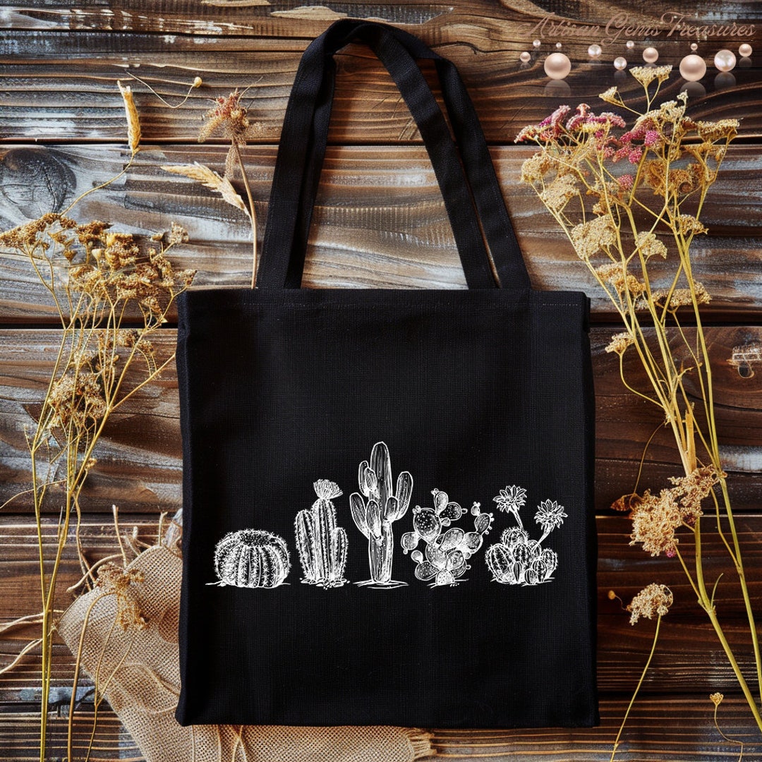 Cactus Plant Tote Bag, Girls Shopping Bag, Housewarming Gift - Etsy