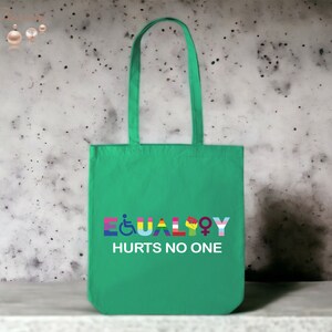 Equality Hurts No One, Equality Tote Bag, Rainbow Bag, Human Rights ...
