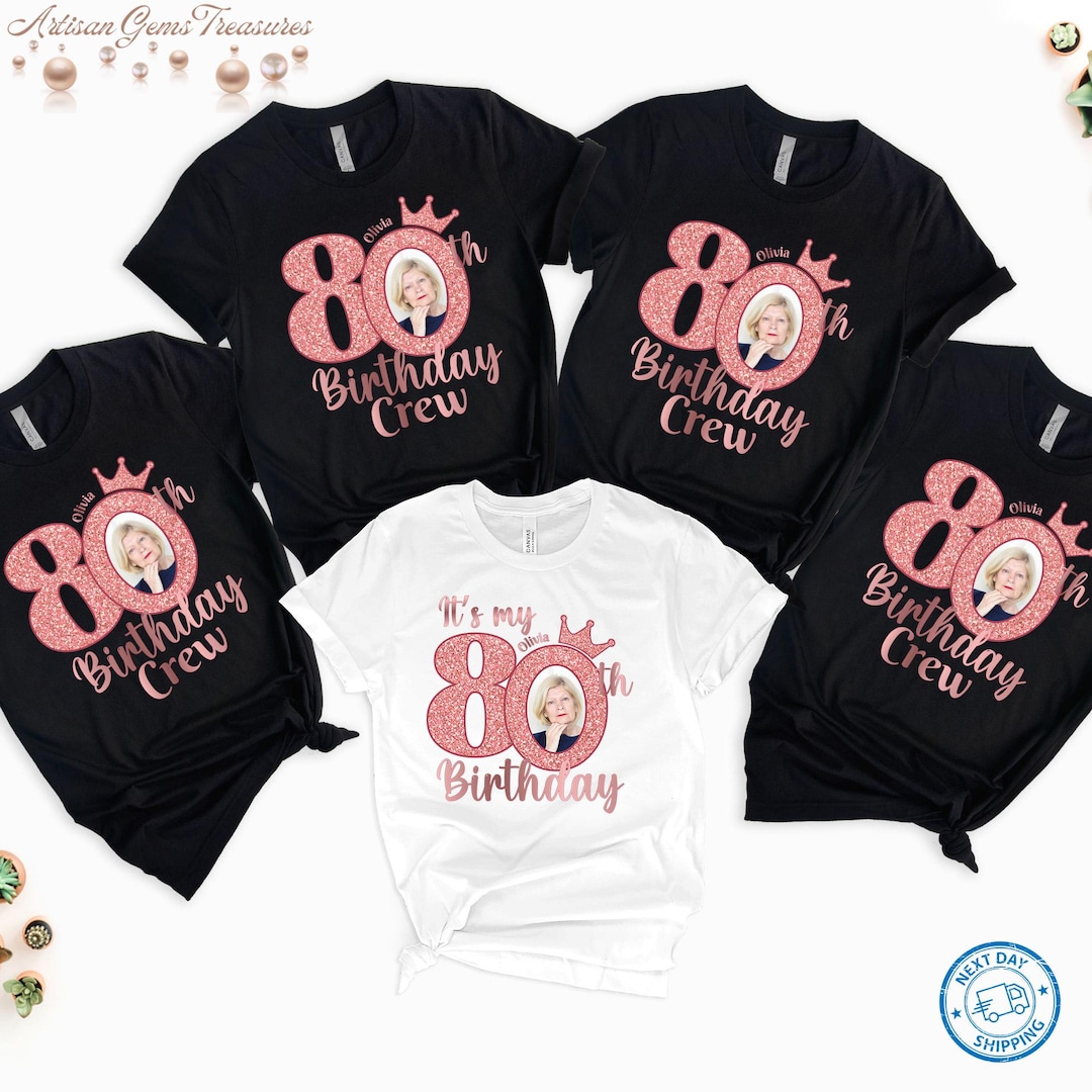 Custom Birthday Photo Shirt, Personalized Family Matching Party Tee - Etsy