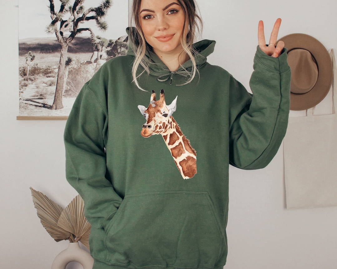 Giraffe Sweatshirt, Giraffe Hoodie, Cute Animal Sweatshirt, Giraffe ...