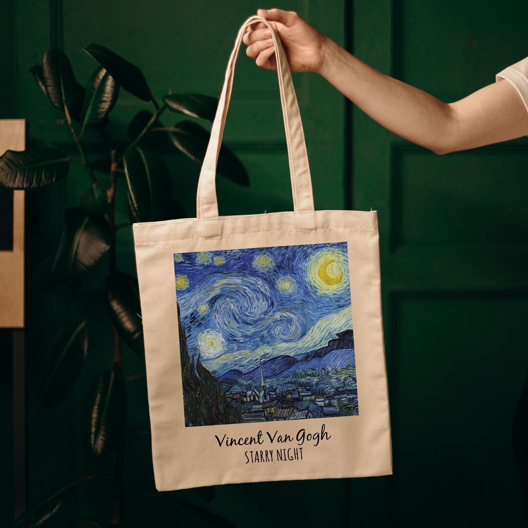 Starry Night Tote Bag, Van Gogh Tote Bag, Scenery Aesthetic Bag ...
