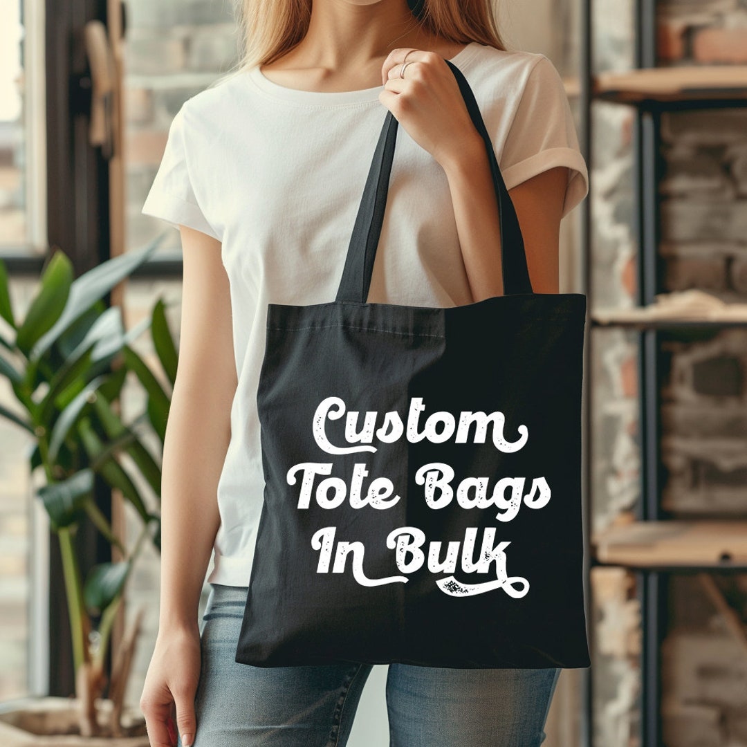 Custom Text Tote Bag, Personalized Shopping Bags - Etsy