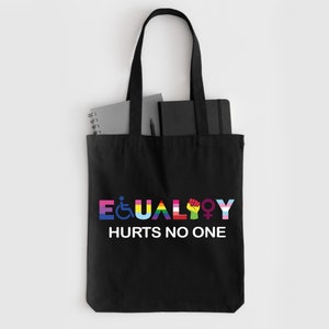 Equality Hurts No One, Equality Tote Bag, Rainbow Bag, Human Rights ...