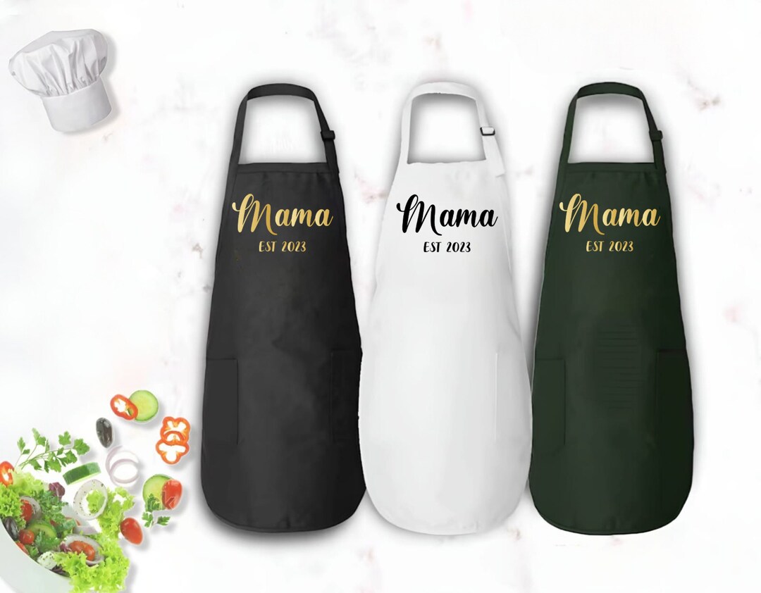 Custom Mama Apron, Custom Est Apron for Mother, Personalized Apron for ...