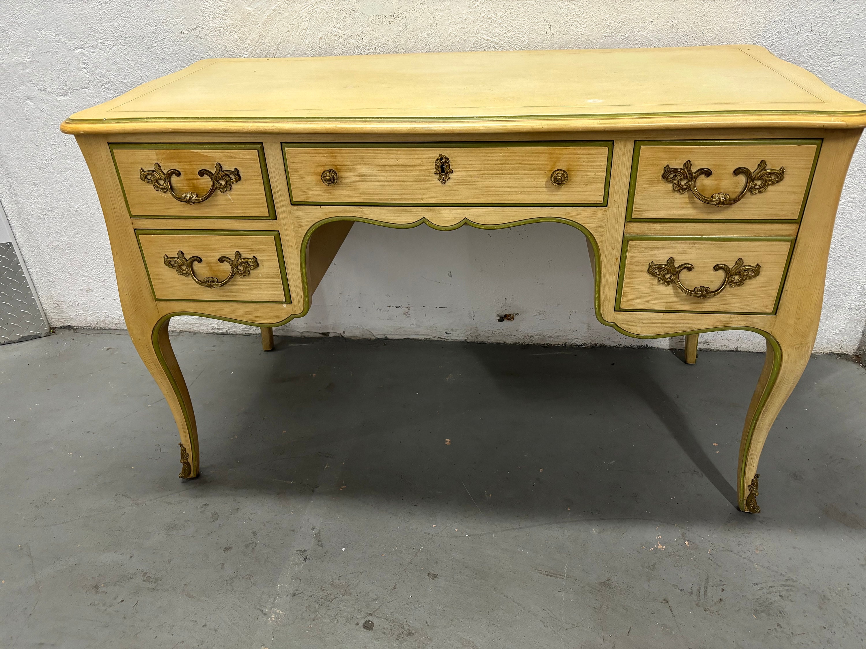 Vintage French Provincial Style Desk, Kindel Furniture French Desk With ...