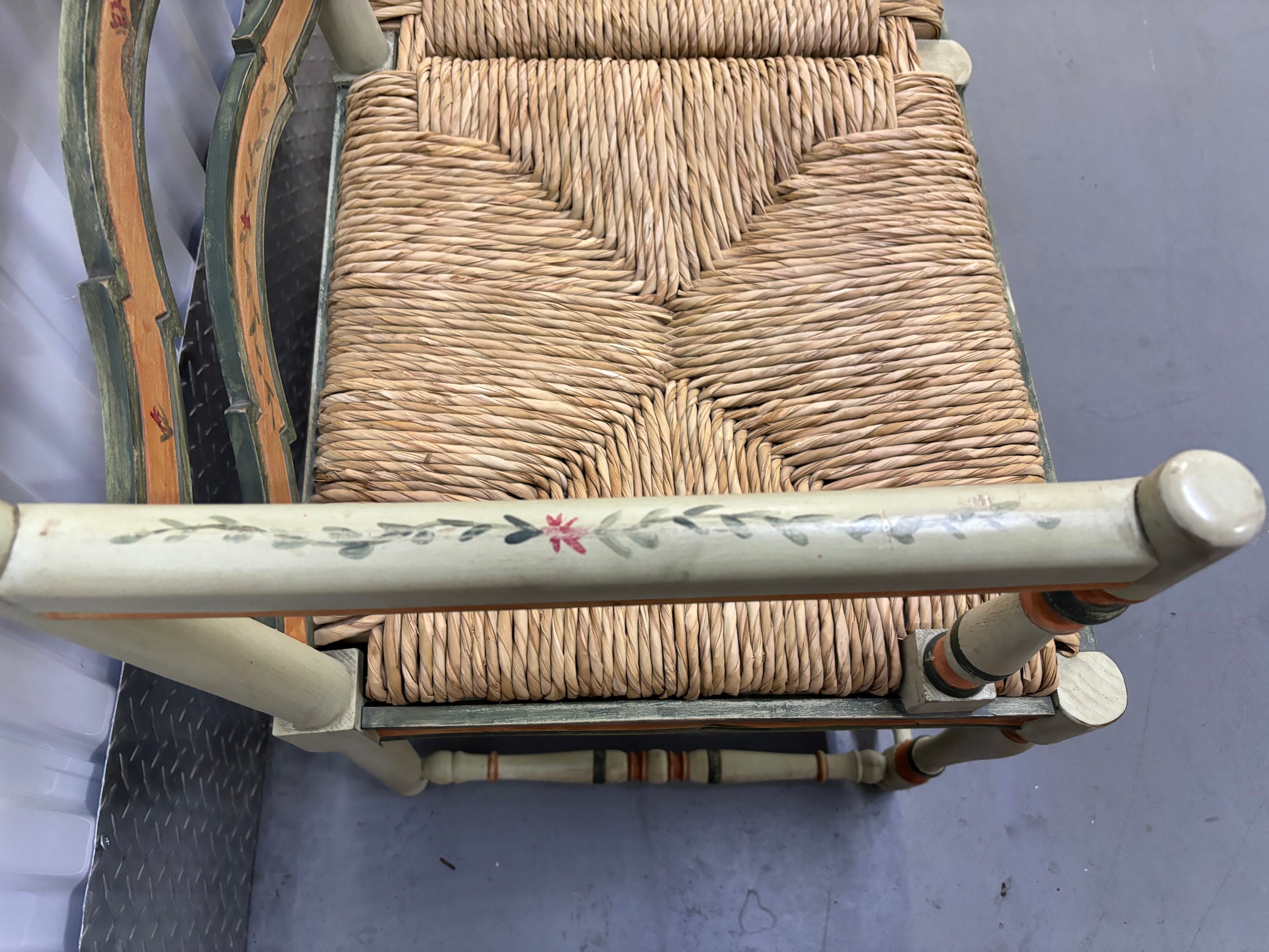 Vintage Country French Ladder Back Hand Painted Bench - Etsy
