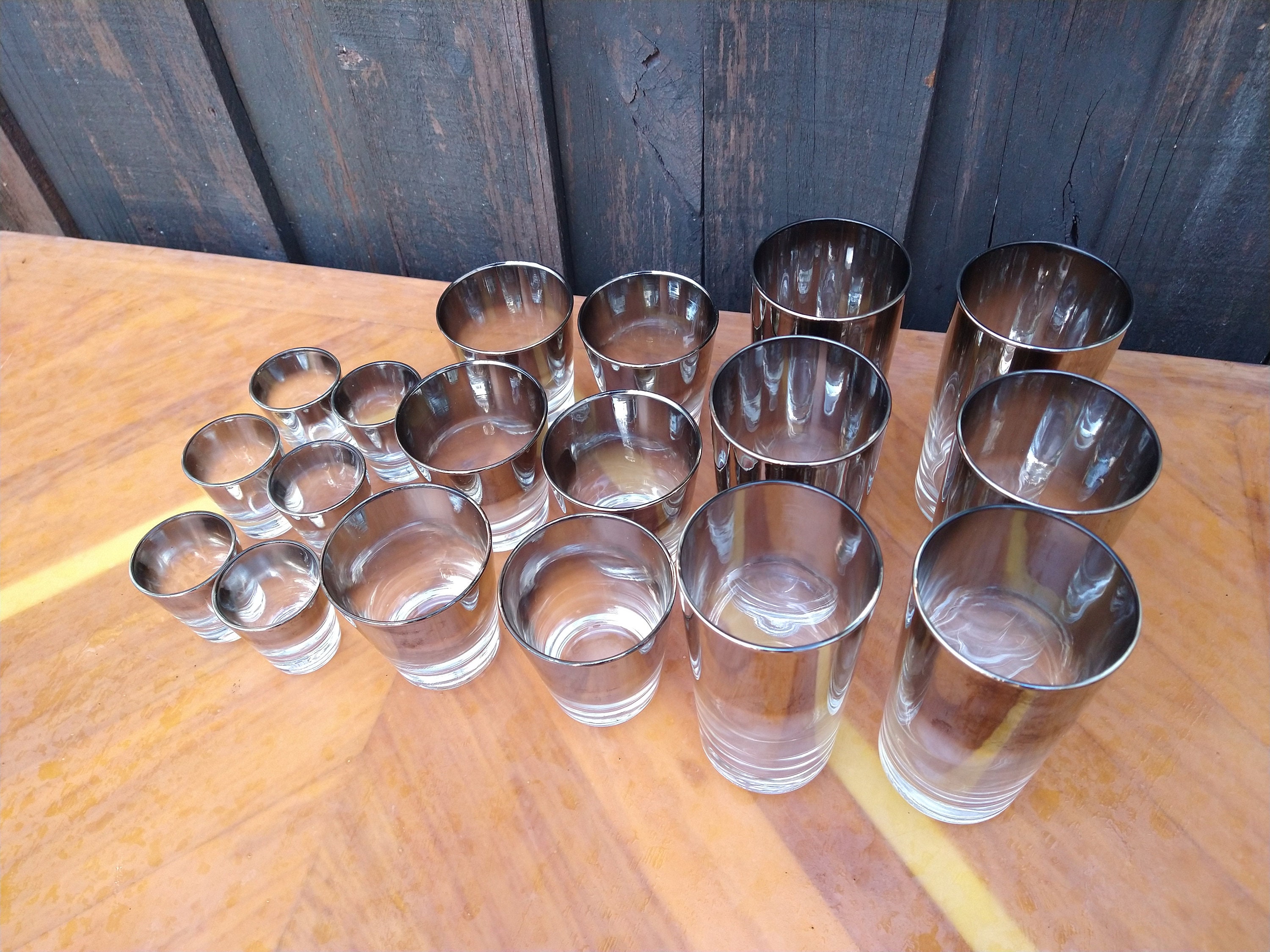 Mid Century Modern Glassware, Roly Poly Style Mirrored Glasses - Etsy