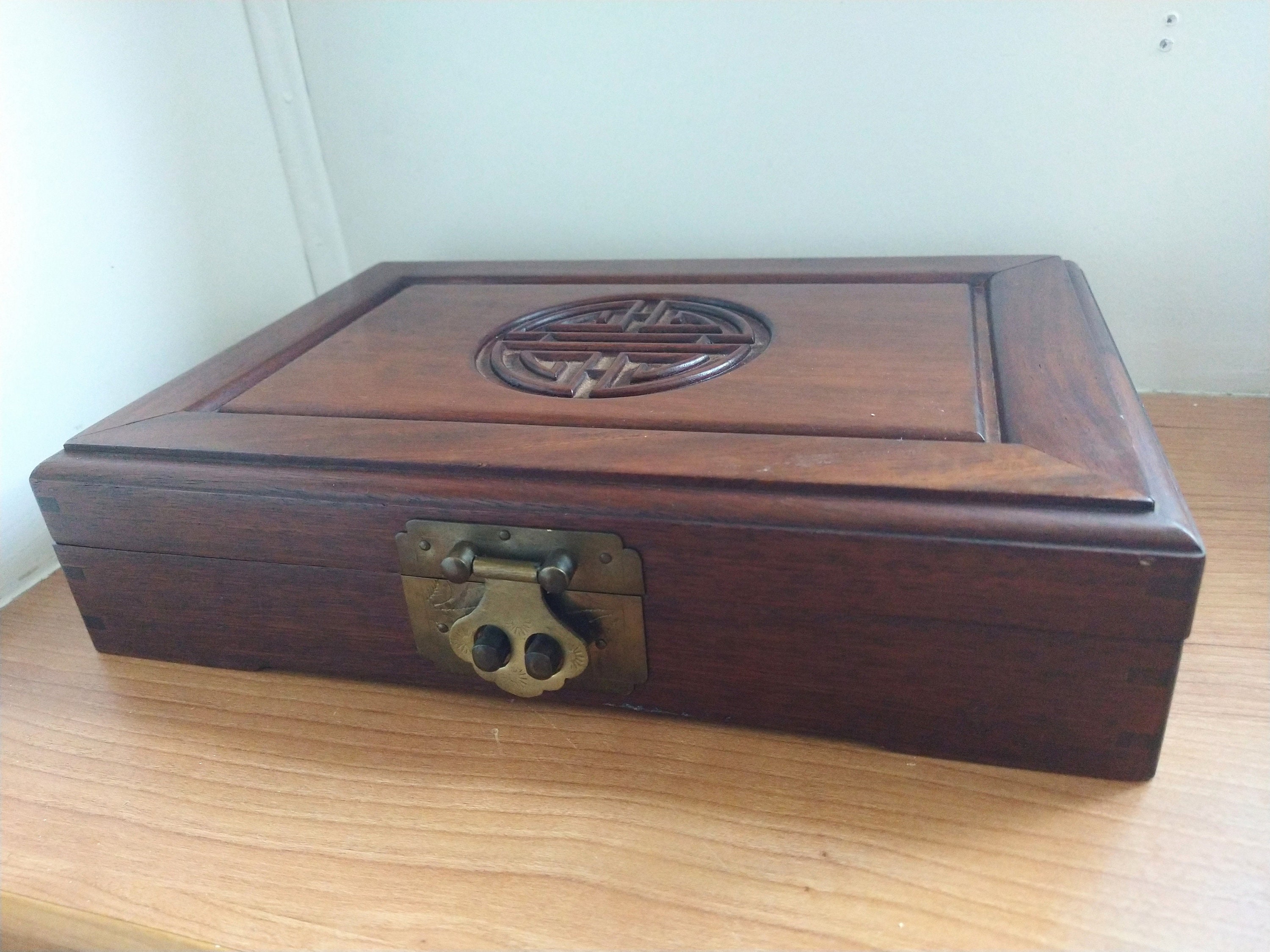 Rose Wood Jewellery Box Asian Style Box to Keep Rings - Etsy