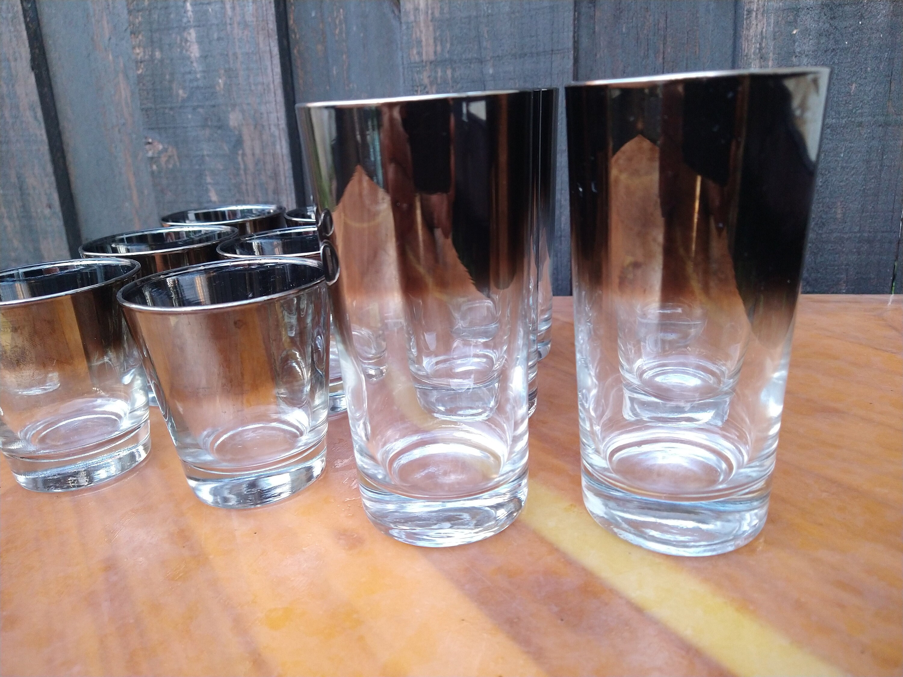 Mid Century Modern Glassware, Roly Poly Style Mirrored Glasses - Etsy