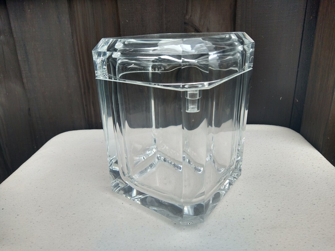 Lucite Ice Bucket, Mid Century Modern Faceted Lucite Iced Box - Etsy