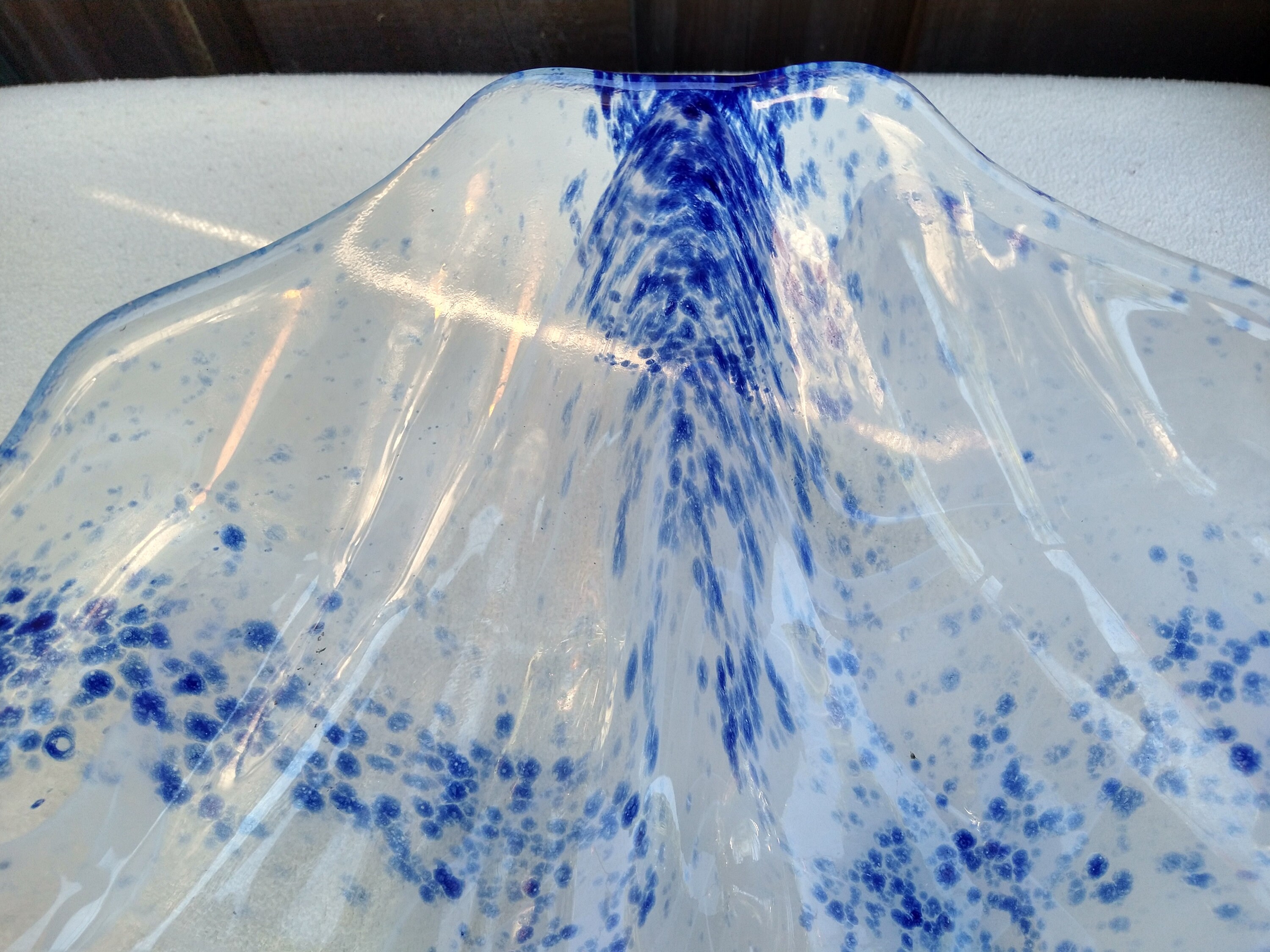 Art Glass Clam Shell Shaped Center Piece Bowl - Etsy