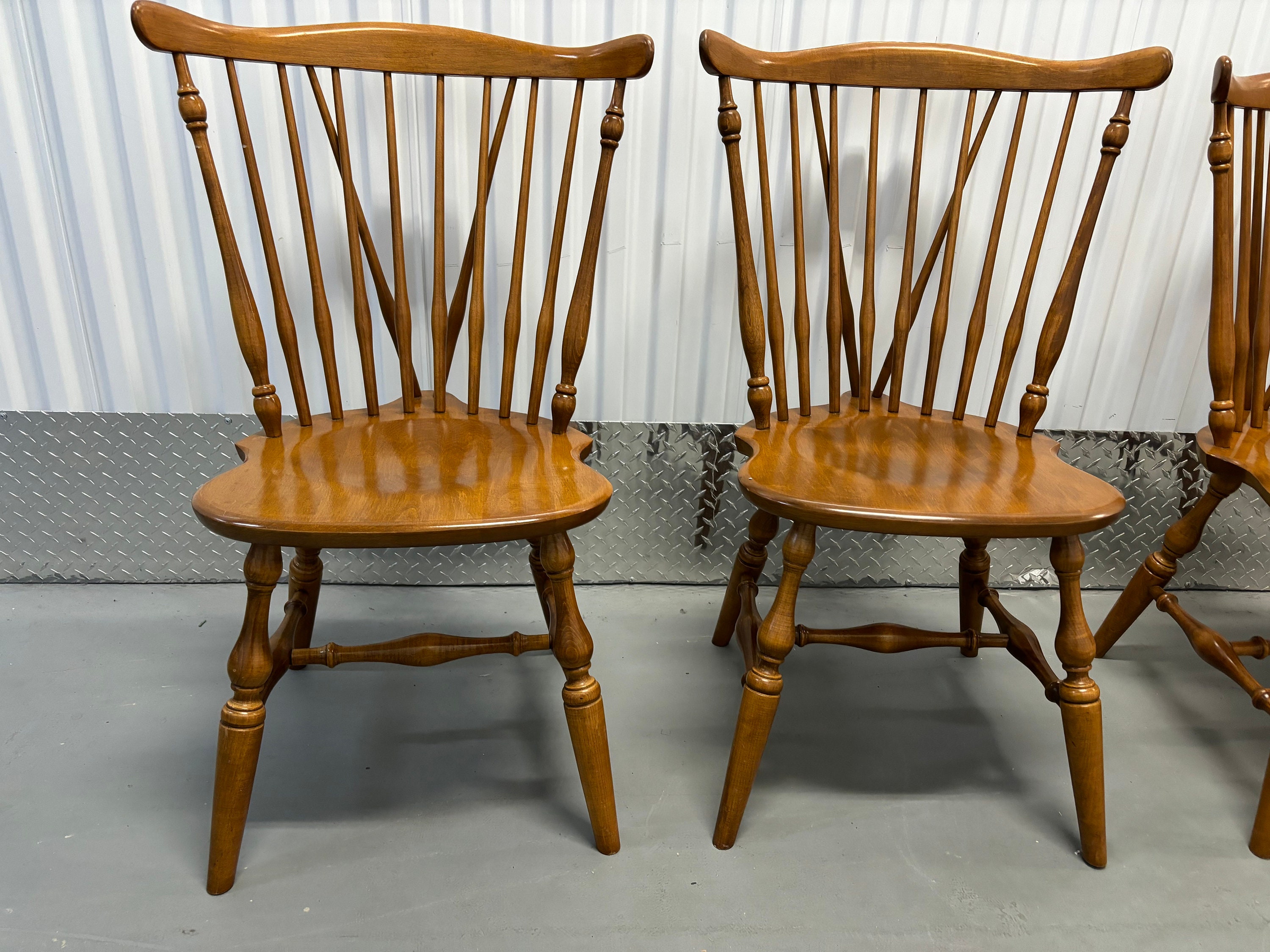 Windsor Chairs Set of 4, Ethan Allen Walnut Windsor Dining Chair - Etsy