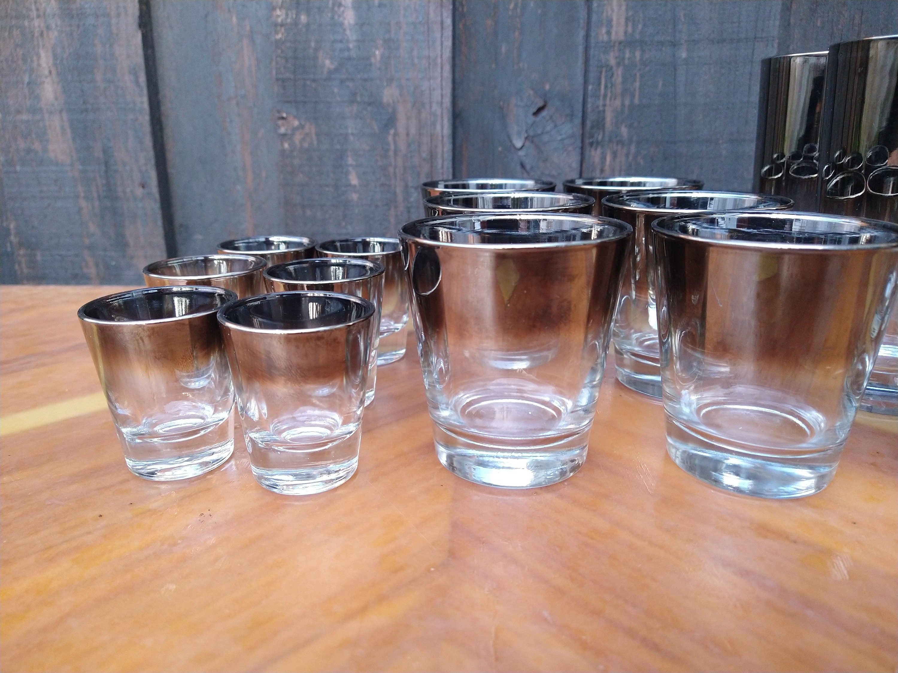 Mid Century Modern Glassware, Roly Poly Style Mirrored Glasses - Etsy