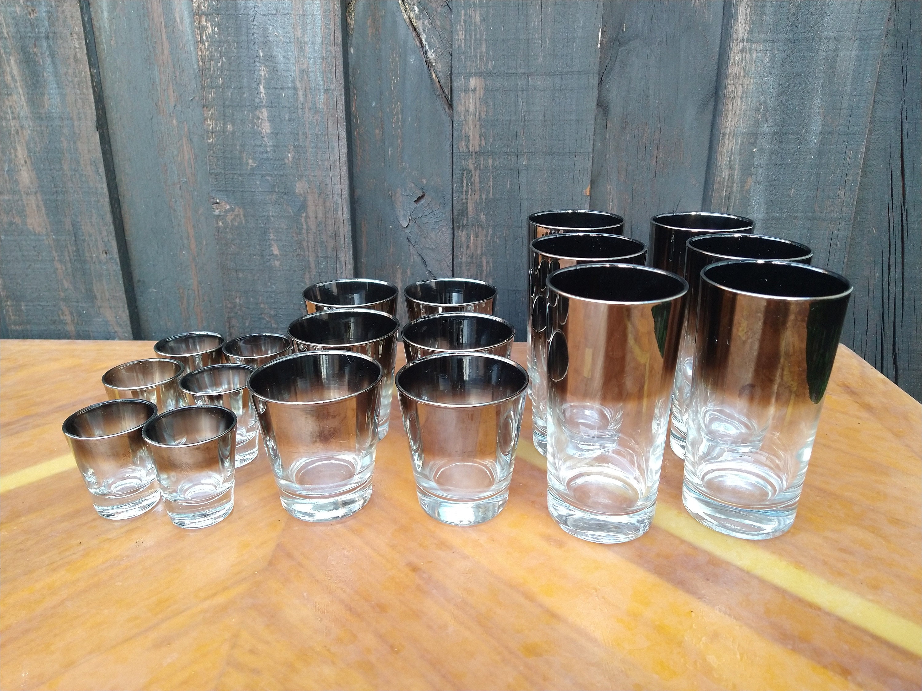 Mid Century Modern Glassware, Roly Poly Style Mirrored Glasses - Etsy