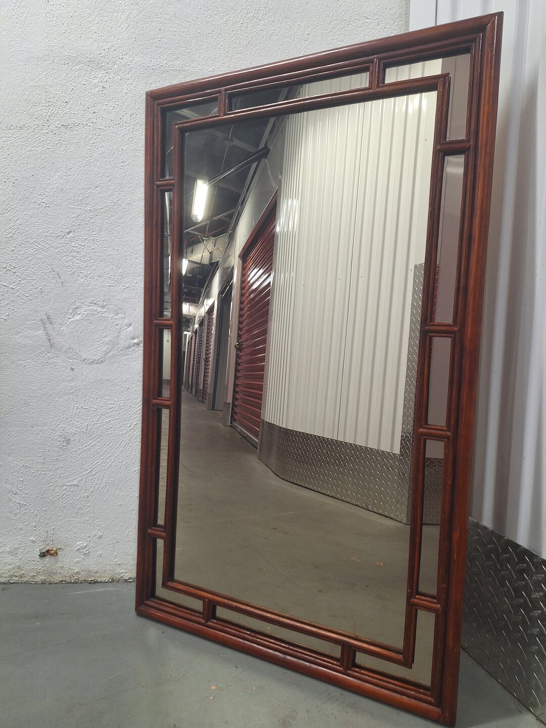 Vintage Large Rectangular Bamboo / Rattan Mirror - Etsy